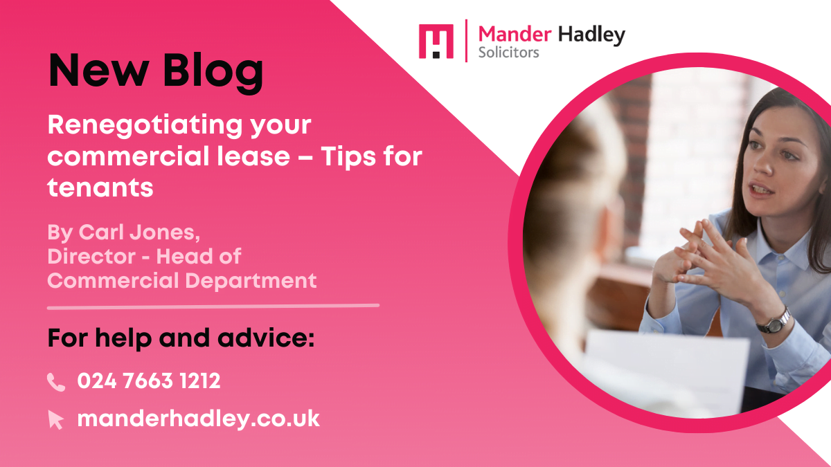 Renegotiating your commercial lease – Tips for tenants - Mander Hadley